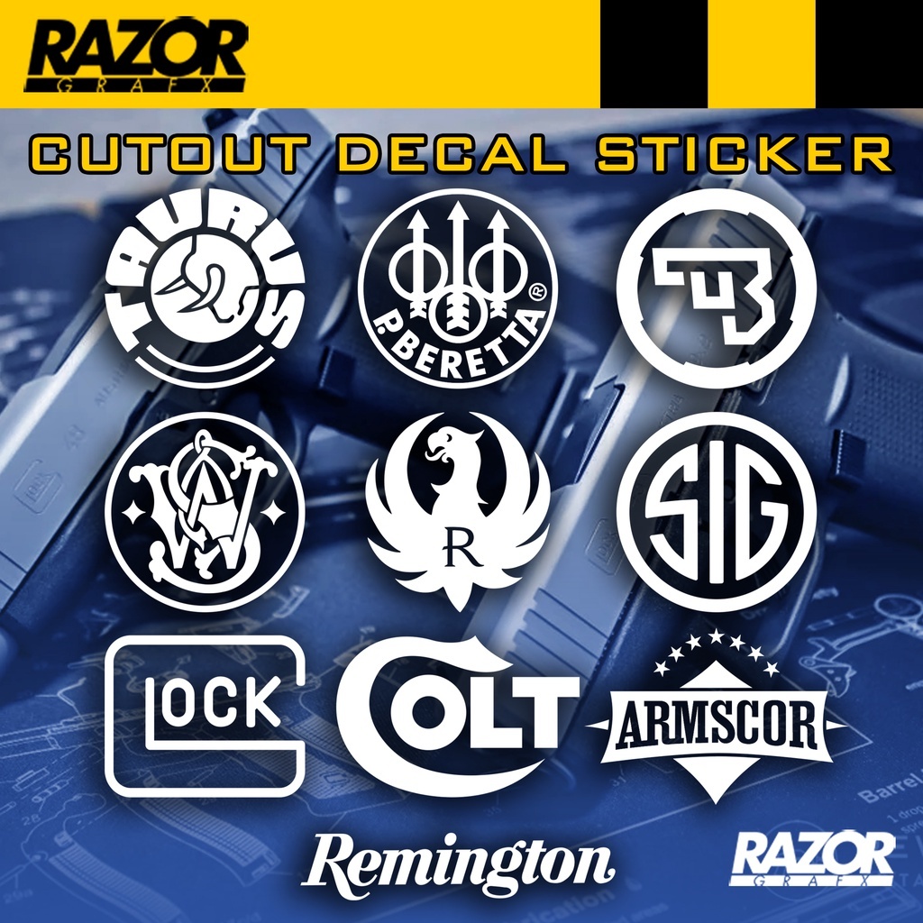 Gun Brands/Manufacturer Logo Decal Car Sticker Colt SIG Armscor Beretta ...