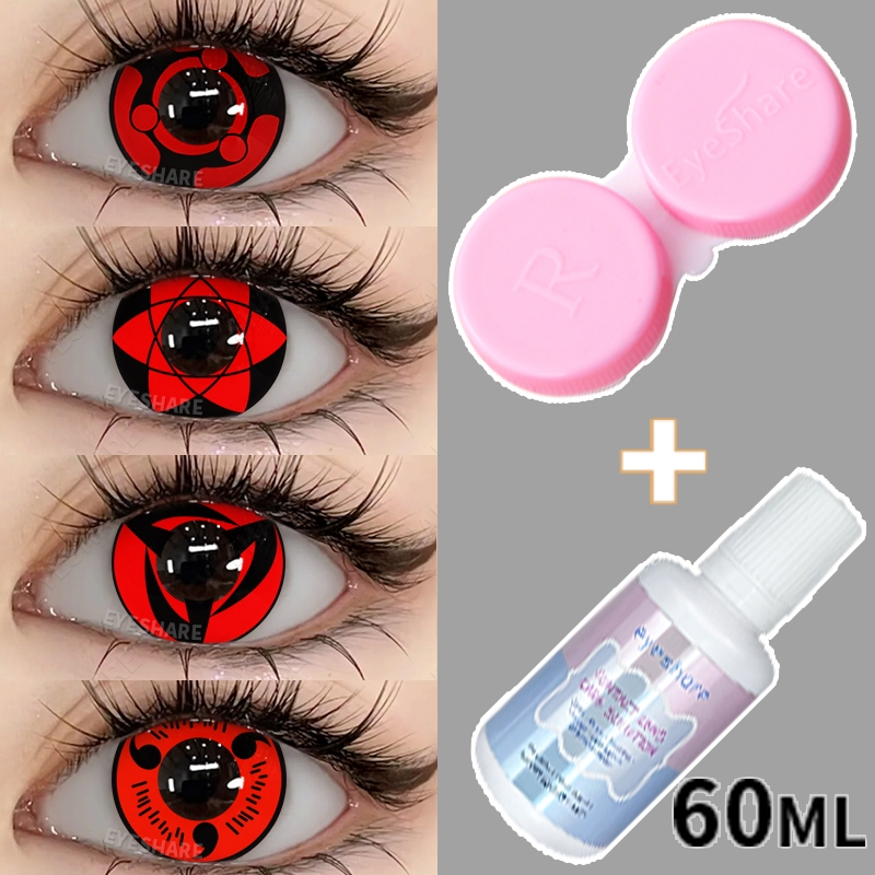 (COD& Ready Stock)Lens Fine 14.5mm Naruto Cosplay Red Soft contact lens ...