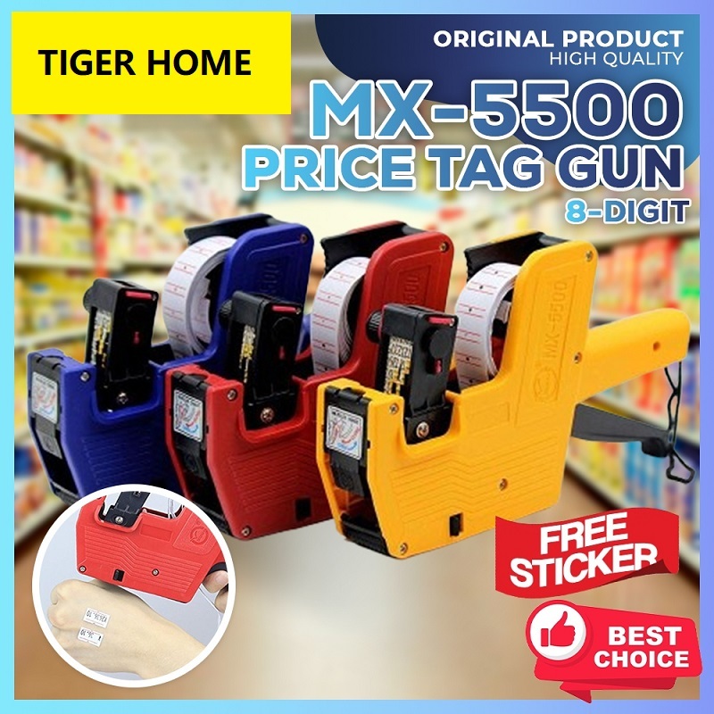 Price Tag Gun MX-5500 8-Digit Price Labeller Gun Tagger Price Tag ...