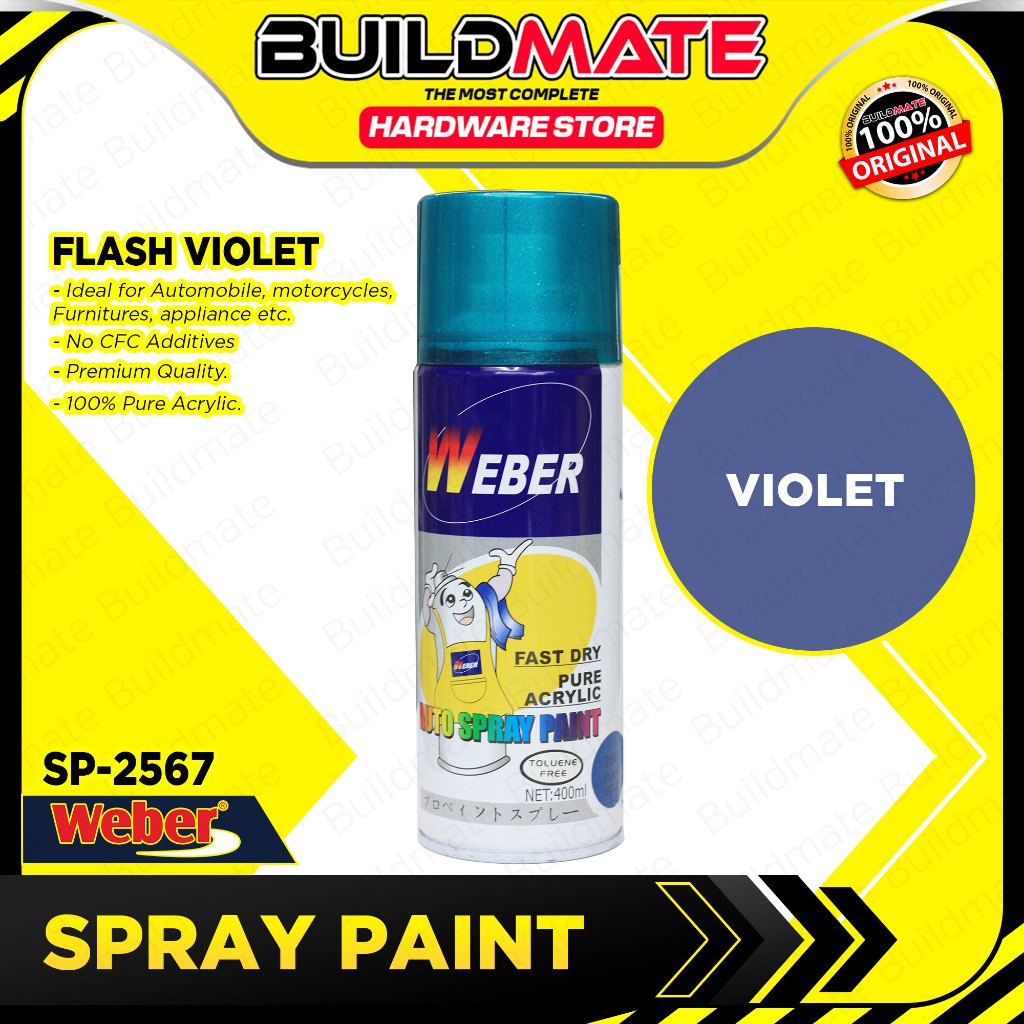 BUILDMATE WEBER 400ML Auto Spray Paint Metallic Finish SP-2567 FLASH ...
