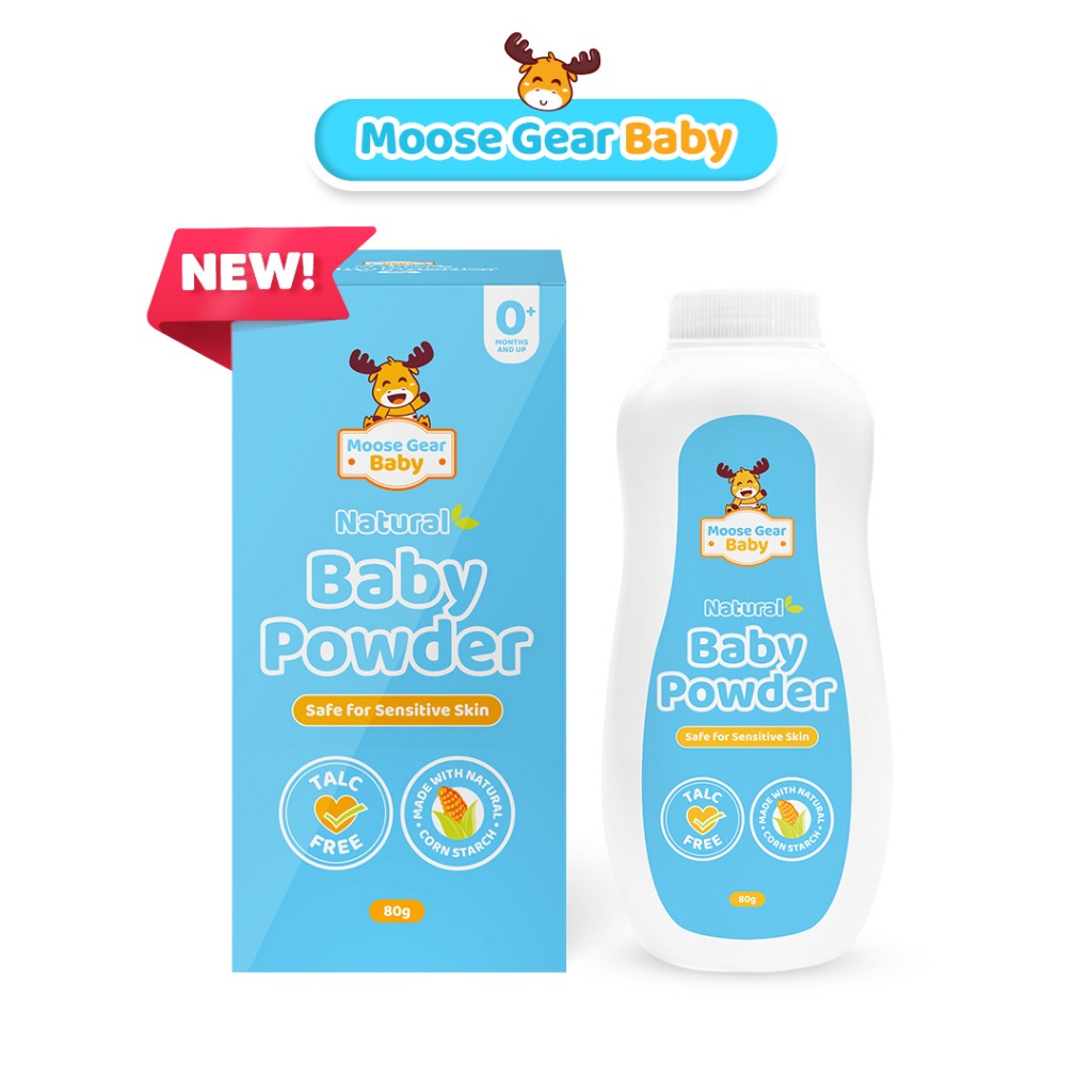 Moose Gear Baby Powder 80g Talc Free for Newborn Infants Vegan Natural ...