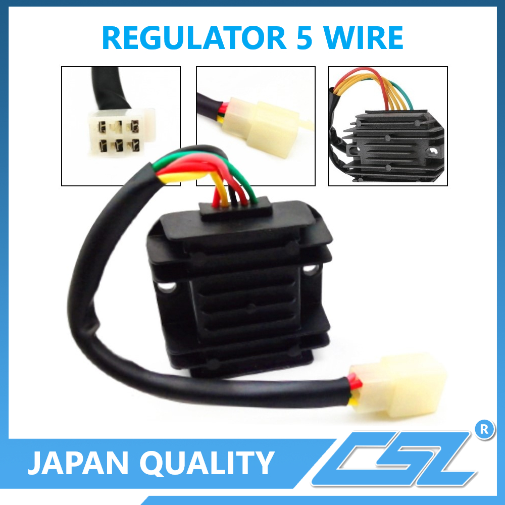 CSL Black 5 Wire Full Wave Regulator Rectifier Japan Quality Motorcycle ...