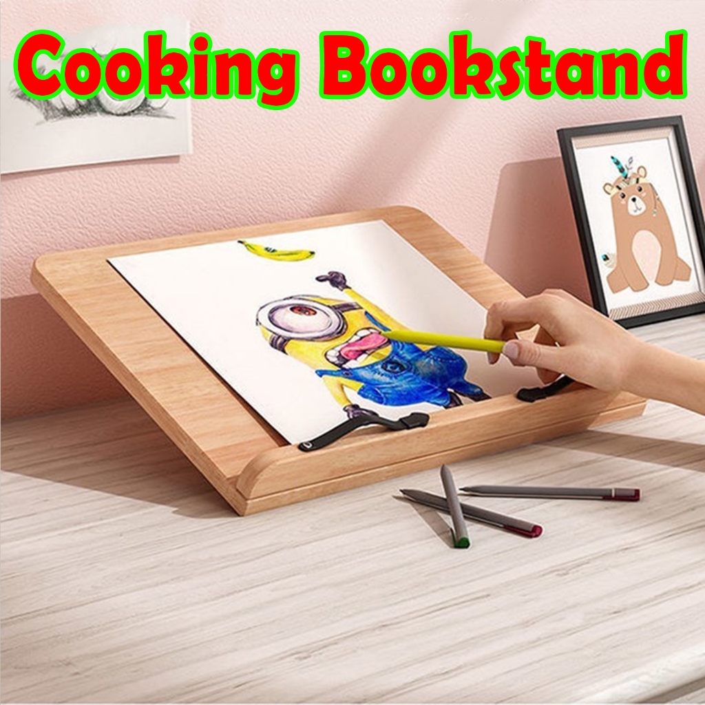 Adjustable Wooden Book Holder Stand for Reading, Foldable Wooden ...
