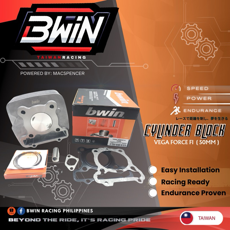 BWIN RACING CYLINDER BLOCK FOR VEGA FORCE FI ( 50MM ) | Shopee Philippines