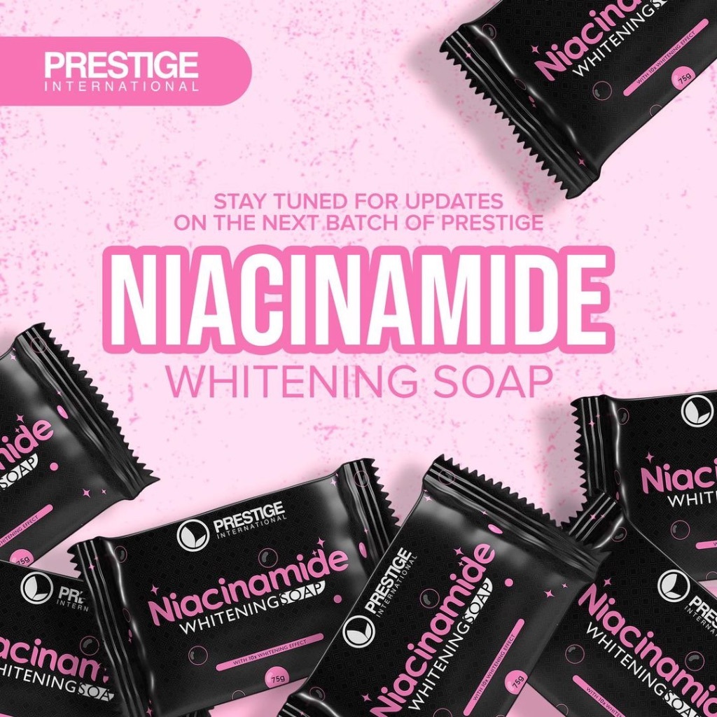 5PCS PRESTIGE NIACINAMIDE WHITENING SOAP ACNE OILY SKIN,DRY SKIN DARK ...