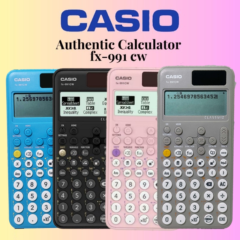 AUTHENTIC CASIO FX 991CW Scientific Calculator 991 CW PINK BLUE BLACK ...