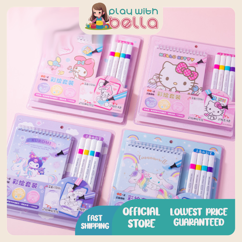 Coloring Notepad Set w/ 4 Markers | Shopee Philippines