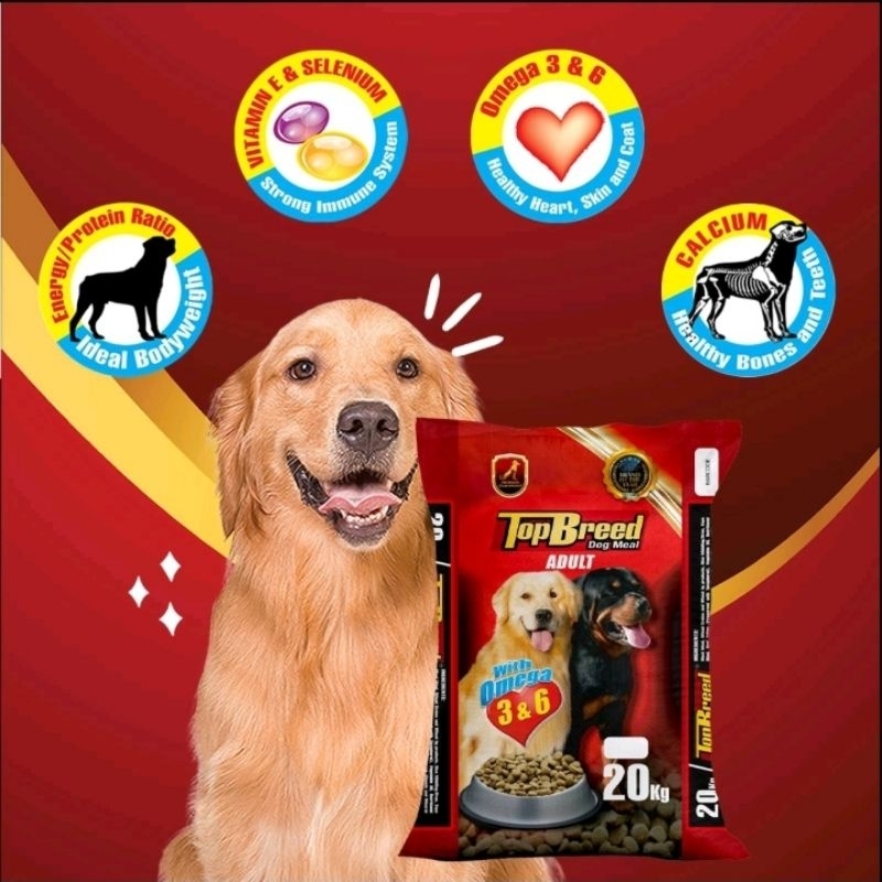 TOPBREED DOG FOOD /BOW WOW DOG FOOD / TOP BREED ADULT AND PUPPY 1KG 500GRAMS / BOW WOW ADULT ...