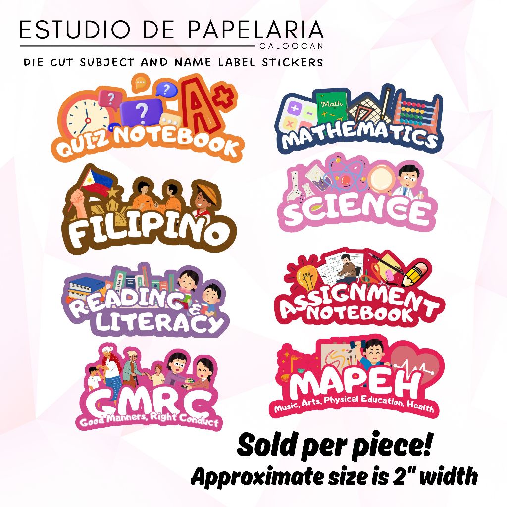 Estudio | kiss cut Subject Sticker Label | Shopee Philippines