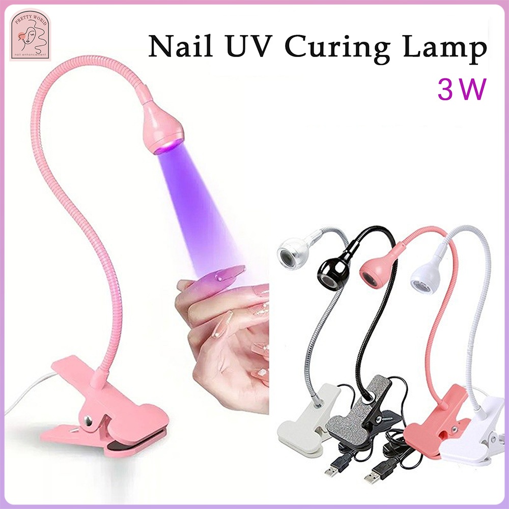 P&W 3Color UV Light Nail Dryer 3W LED Clip Nail Lamp Flexible Desk UV Lamp For Gel Polish Nail ...