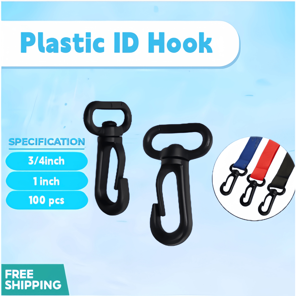 100pcs Black Plastic ID Hook for ID Lanyard Lace Accessories | Shopee ...