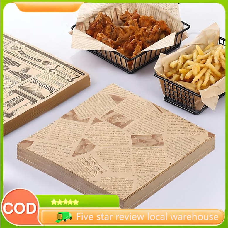500pcs Greaseproof Food Paper Food Lin Burger Wax Paper Wrapper Baking ...