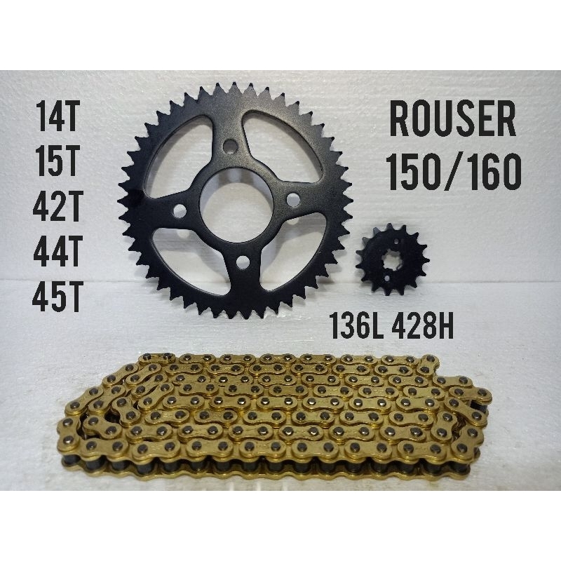 ROUSER150/160 428H 136L GOLD CHAIN JAPAN MADE HYBREED TYPE RUSTPROOF ...