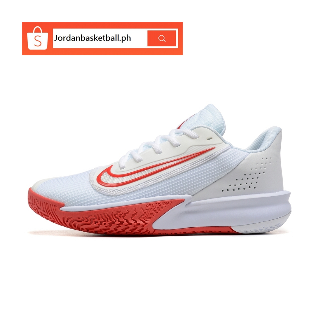 100% Original Nike Precision 7 White Red Sports Basketball Shoes for ...