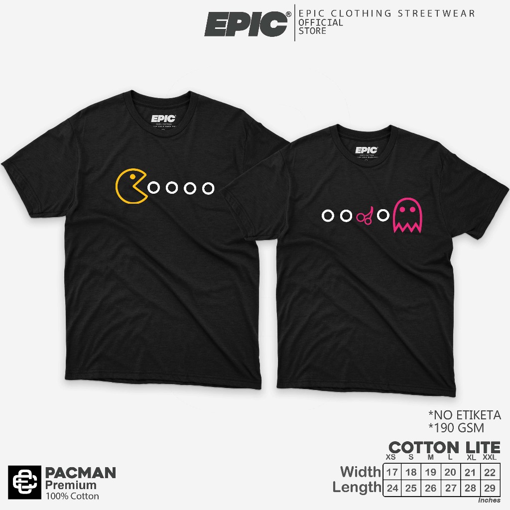 COUPLE SHIRT - PACMAN - 2 SHIRTS - For Men and Women - Epic Clothing ...