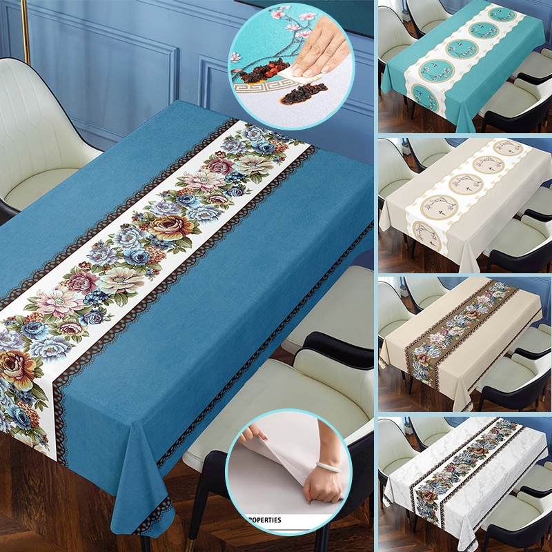 Tablecloth Pvc Waterproof Antifouling Cover Outdoor Dining Table Cloths ...