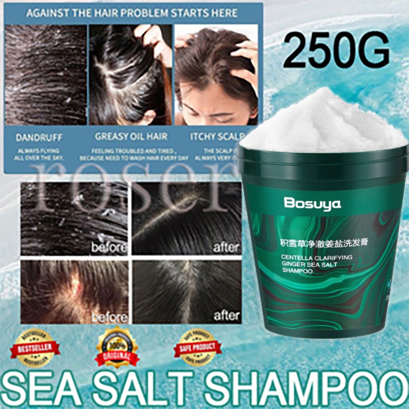 Centella asiatica Ginger Sea Salt Shampoo Scrub Anti Dandruff Shampoo For Scalp Itching Oil ...