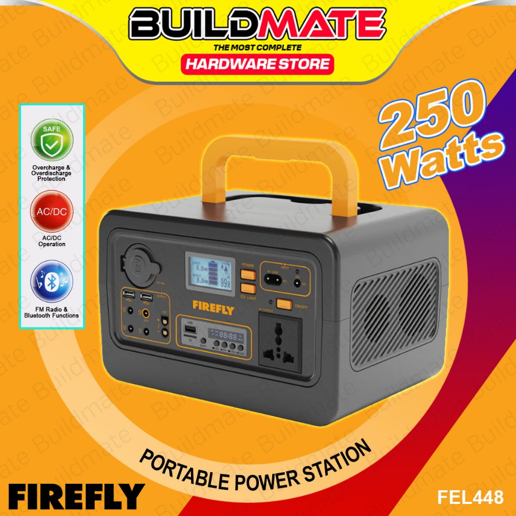 BUILDMATE Firefly 250W Portable Power Station Bank Rechargeable Backup ...