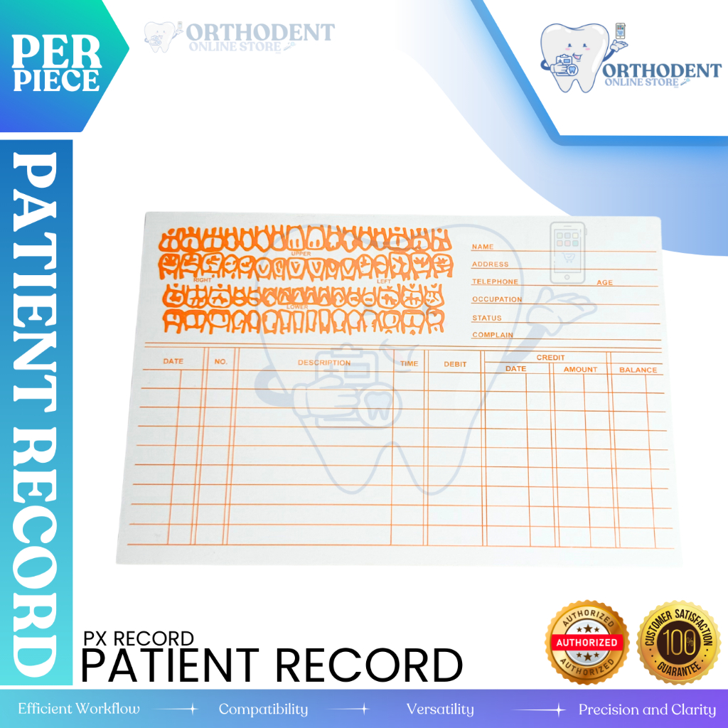 Red Dental Patient Record Cards – 100 Sheets for Organized Patient ...