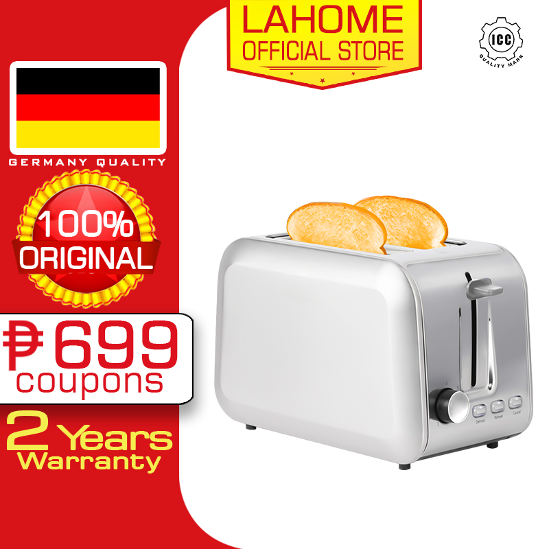 Lahome Pop Up Bread Toaster 2 Sliced Slot Automatic Toaster Electric ...