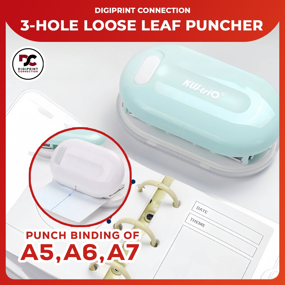 KW Trio 3 Hole Puncher 6mm Loose Leaf Paper Puncher for A5 A6 A7 ...
