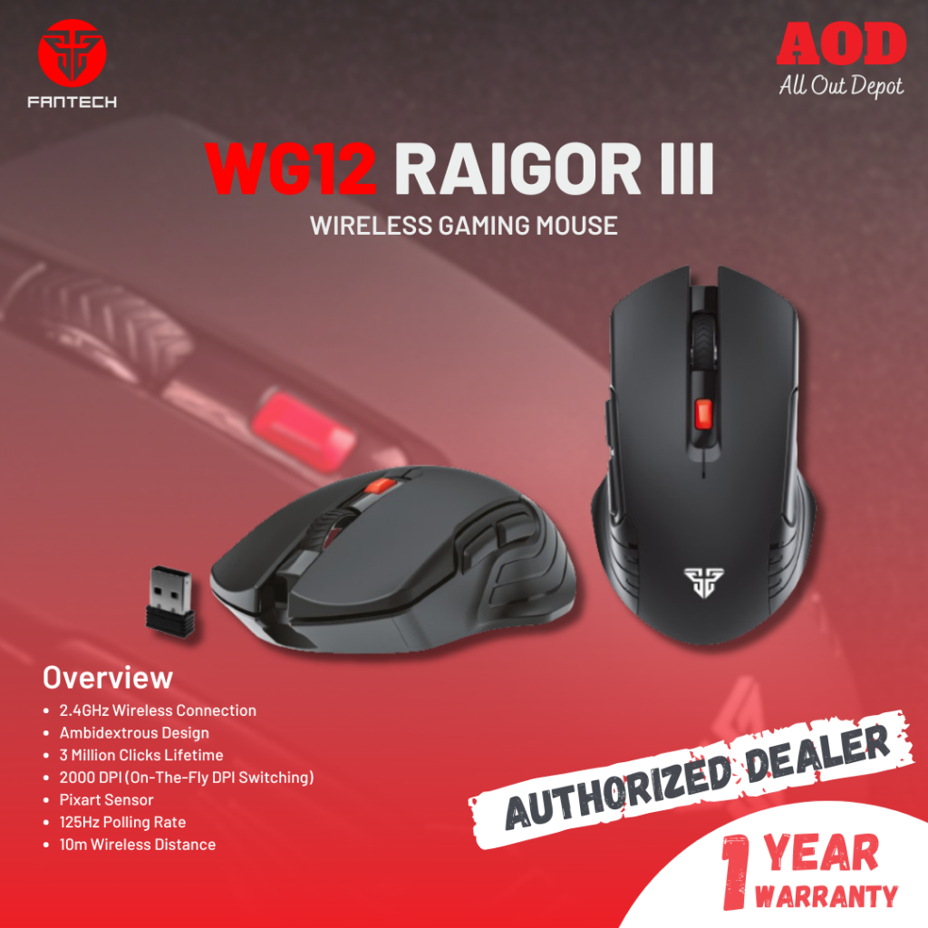 Fantech WG12 Raigor III 2.4Ghz Wireless Gaming Mouse | Shopee Philippines