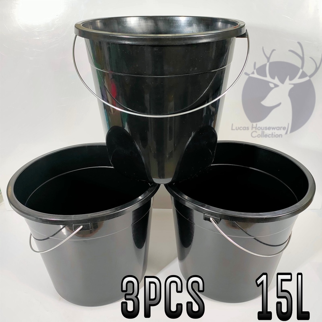 BLACK PAIL 2.5 GAL (10LITERS) / 4 GAL (15 LITERS) TIMBA WITH HANDLE ...