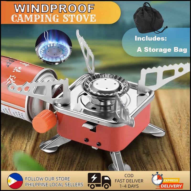 Folding Square Stove Camping Hiking Stove Powered Portable Card Type ...