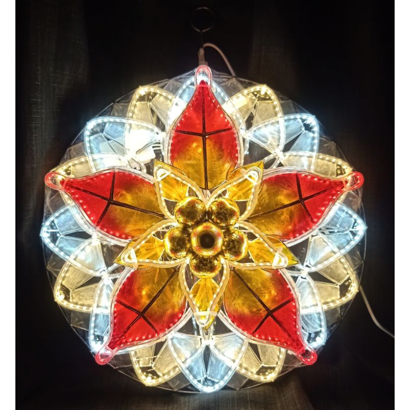 ‼️Capiz Lantern / Christmas Parol Poinsettia PURE LED (16 inches ...