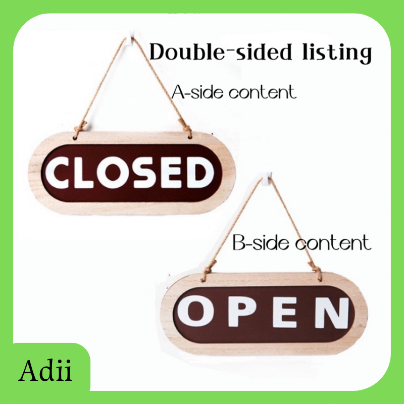 Open Closed Signage Wooden Hanging Sign for Store Decor Welcome Store ...