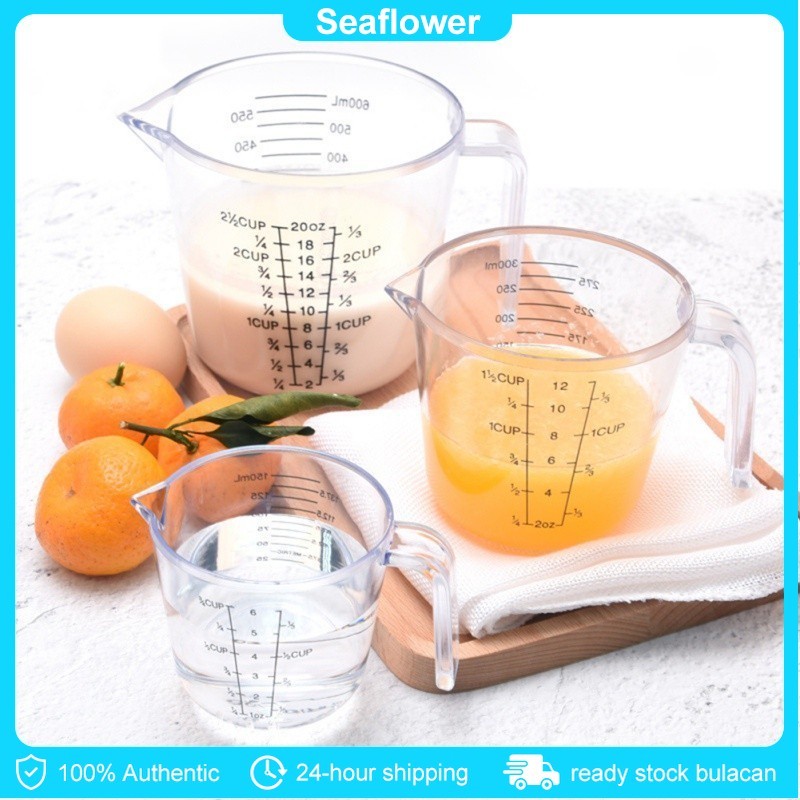 In Stock 300/600ml transparent measuring cup with measuring liquid size ...