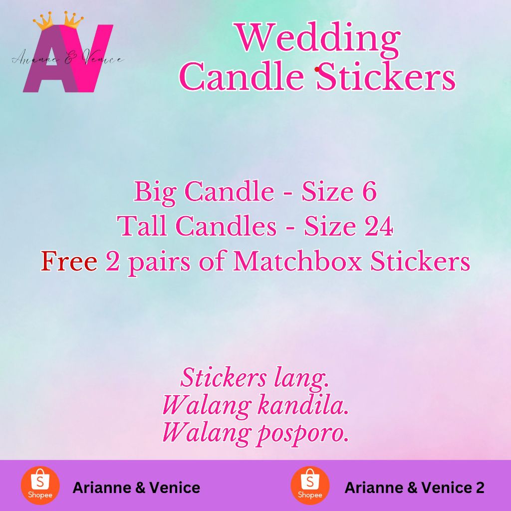 Transparent Candle Stickers for Wedding Baptism Christening Events ...