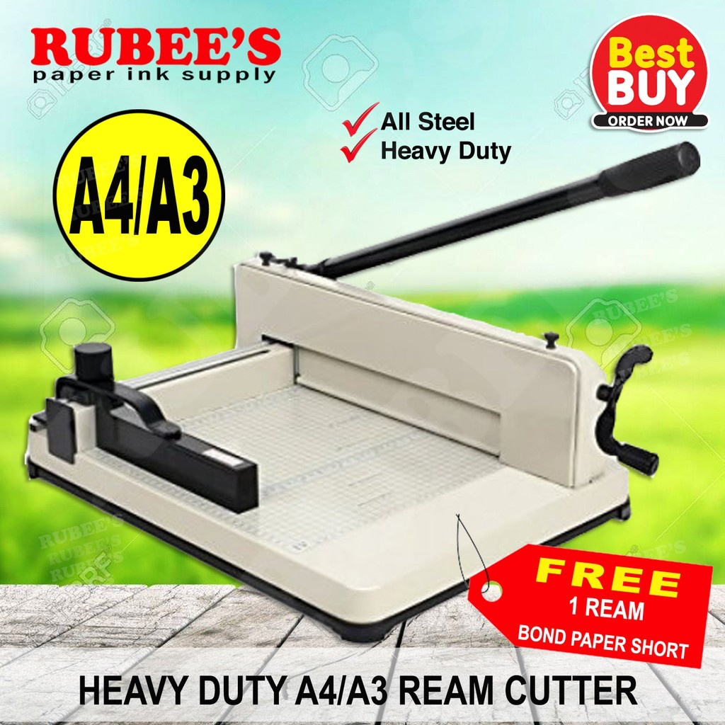 QUAFF Ream Cutter MACHINE A3 / A4 Size (FREE 1 Ream SHORT Bond Paper ...