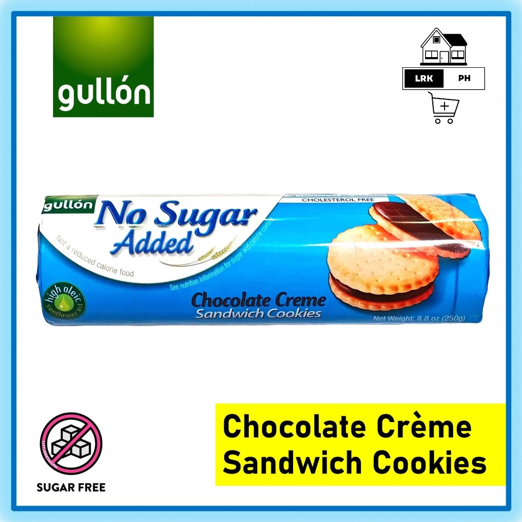 Gullon Sugar Free Chocolate Creme Sandwich Cookies (No Sugar) - 250 g ...