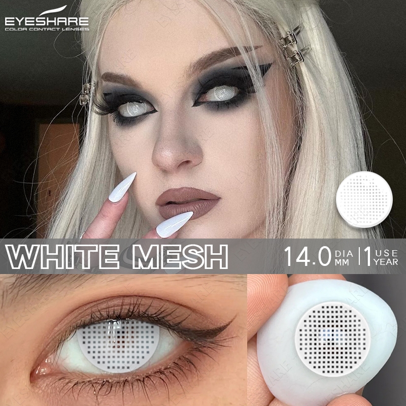 Eyeshare Halloween White Series MESH/BLIND Cosplay Soft Contact Lenses ...
