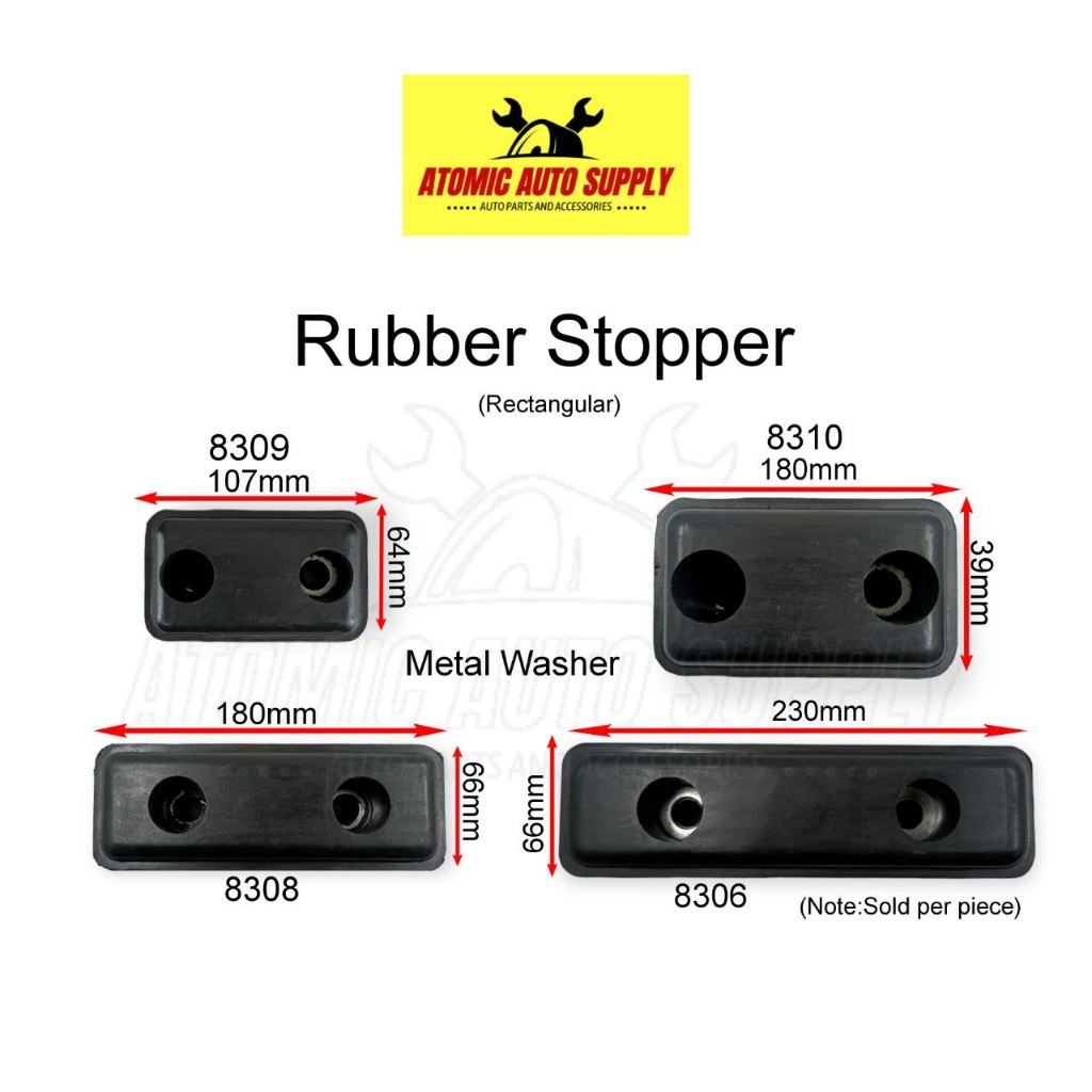 RECTANGULAR RUBBER STOPPER WITH METAL WASHER FOR TRUCKS (86X120MM ...