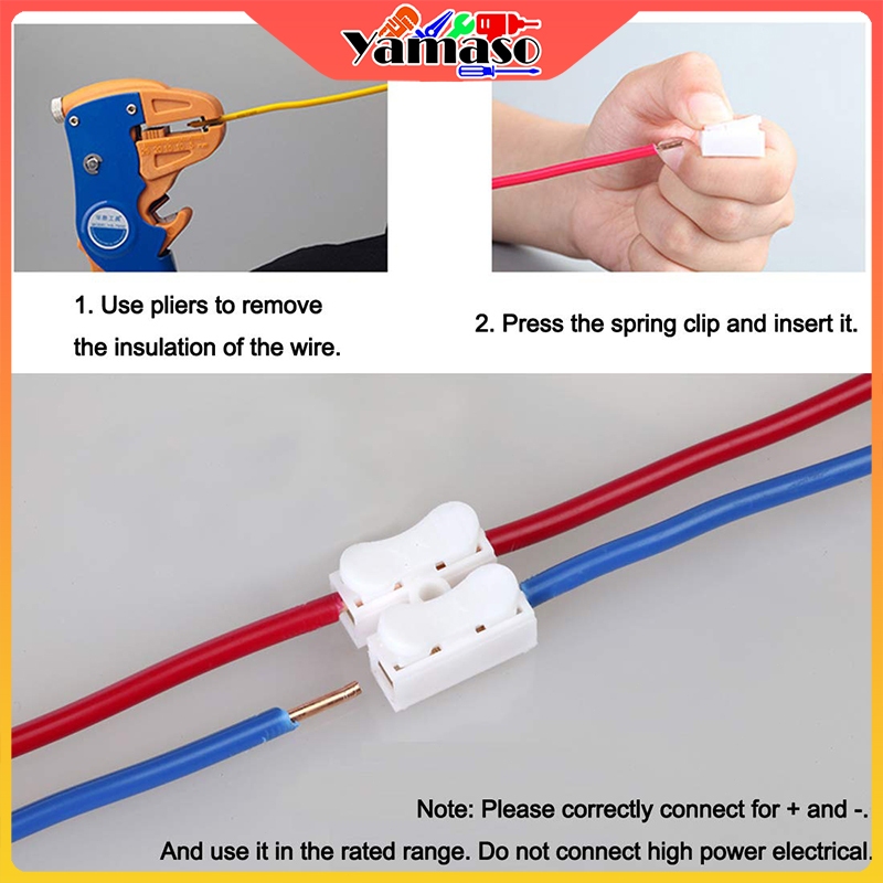 COD 50 PCS Electric Lamp wiring quick terminal two position push type ...