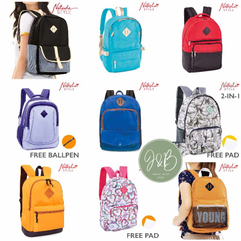 NATASHA Ladies Back To School Casual Backpacks and Tote Bag | Shopee ...