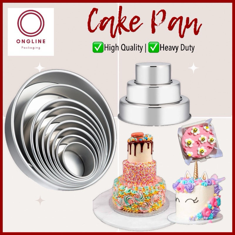 THICK ROUND PAN | CAKE PAN MOLDER | BENTO CAKE | ALUMINUM | Shopee ...