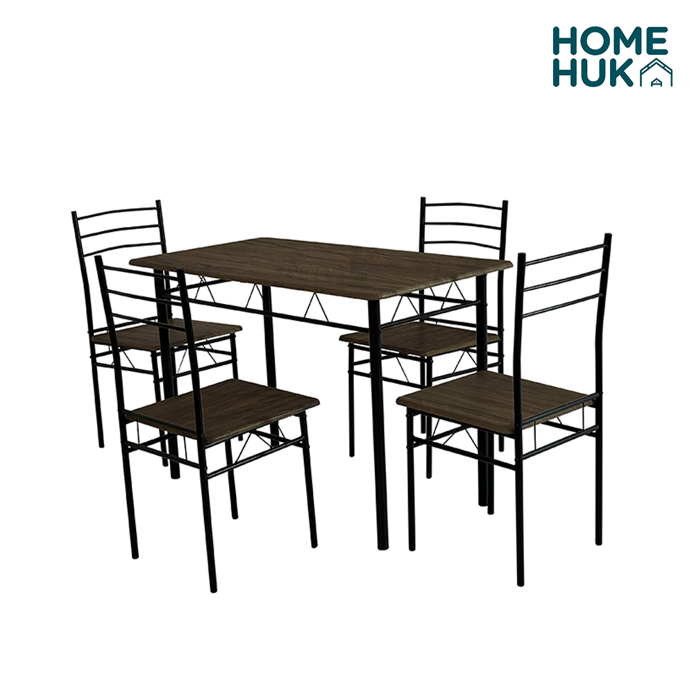 Homehuk 5-piece Dining Set: 1 Table + 4 Chairs | Shopee Philippines
