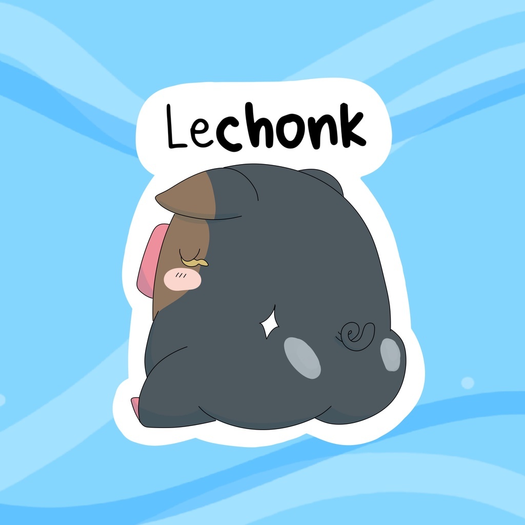 SSKAIT Lechonk Waterproof funny pokemon mood die cut sticker - Butt ...