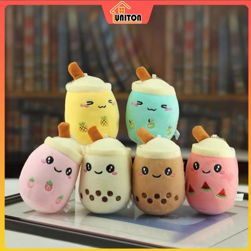 1Pc Bubble Tea Cup Plush Toys Kawaii Fruit Milk Tea Design Kids Stuffed ...