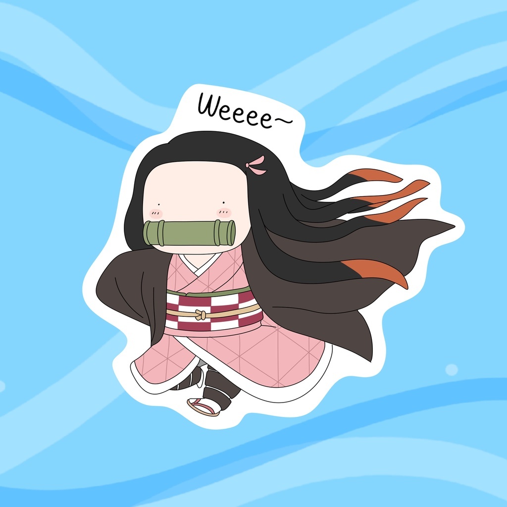 SSKAIT Nezuko Waterproof funny anime mood die cut sticker - Weeee ...