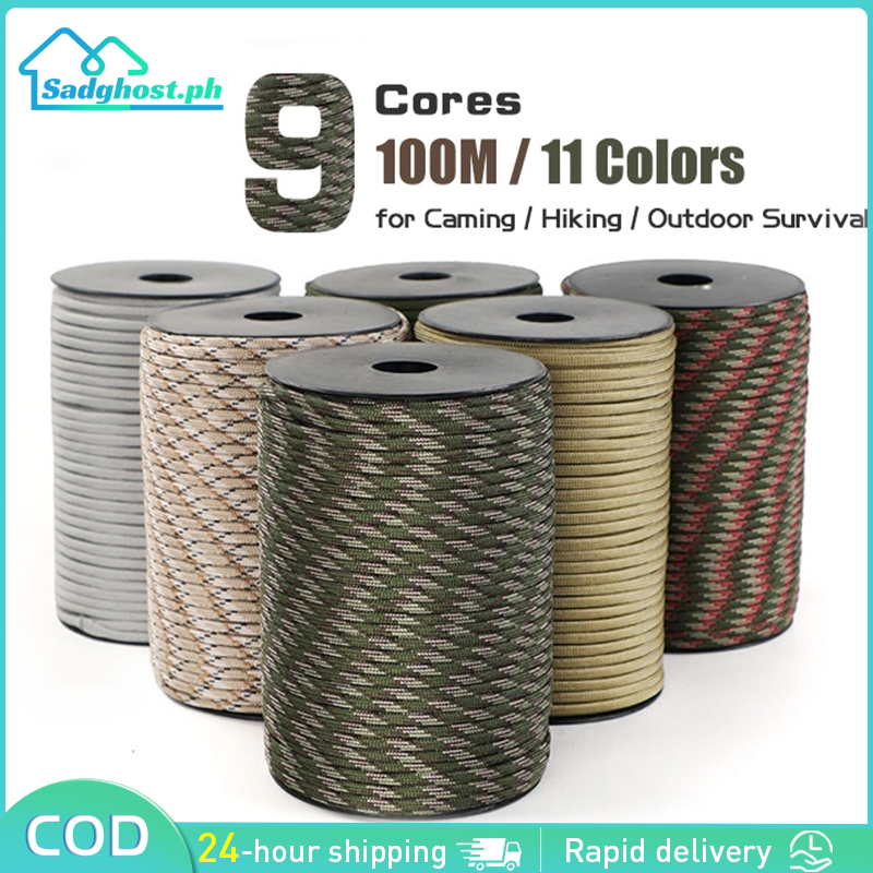 Paracord Rope 100M 550 Military Camping Rope 9 Strand Core 4mm ...