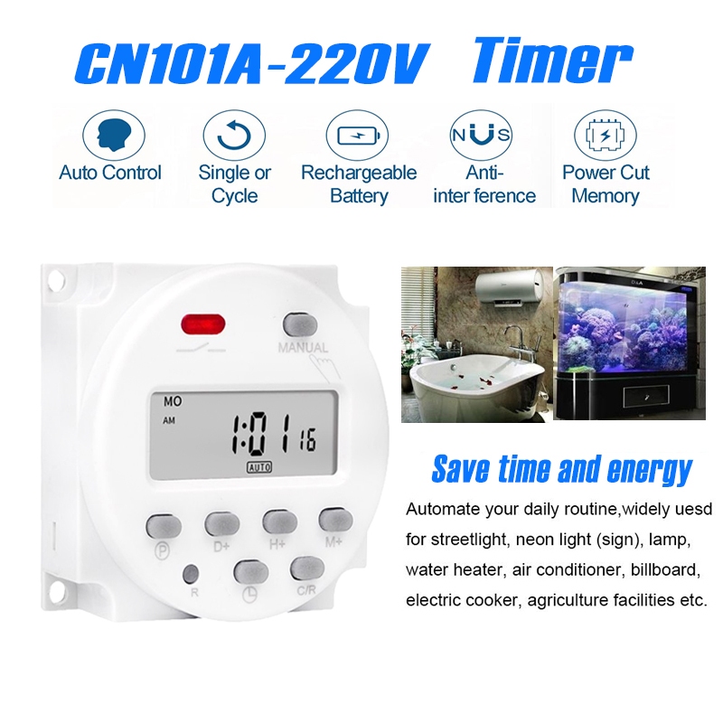 CN101A Digital LCD Power Timer switch AC 220V Time switch controller ...