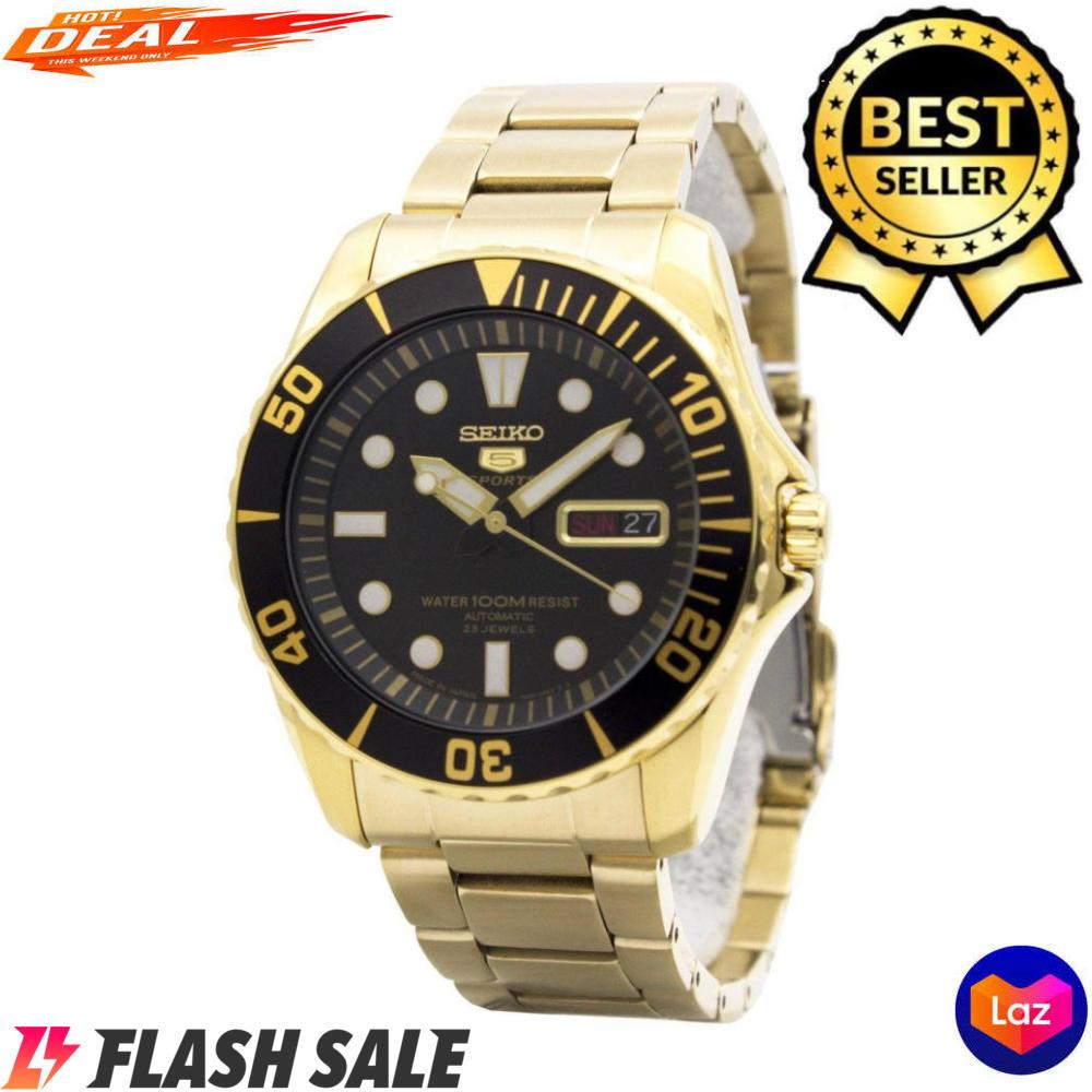 Seiko Sub SNZ 5 23 Jewels Automatic Japan Day & Date Gold Black ...