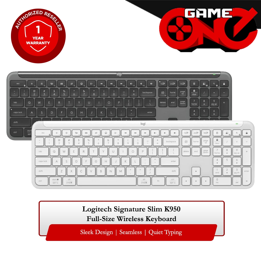 Logitech Signature Slim K950 Full-Size Wireless Keyboard | Shopee ...