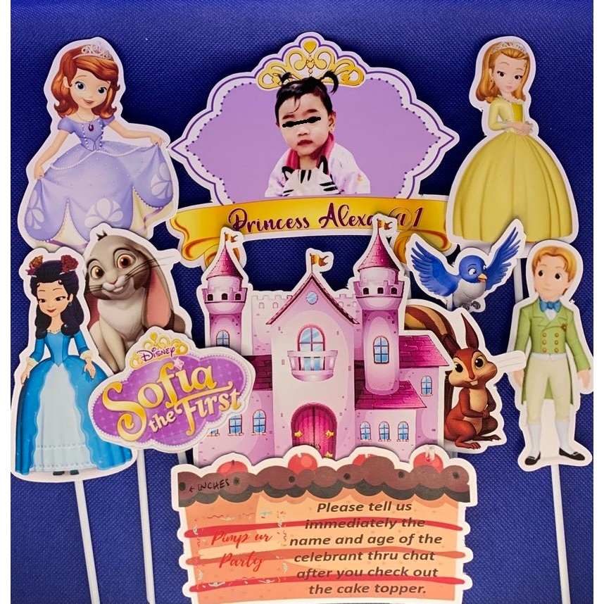 SOPHIA DESIGN CAKE TOPPERS with personalized name ang age of celebrant ...