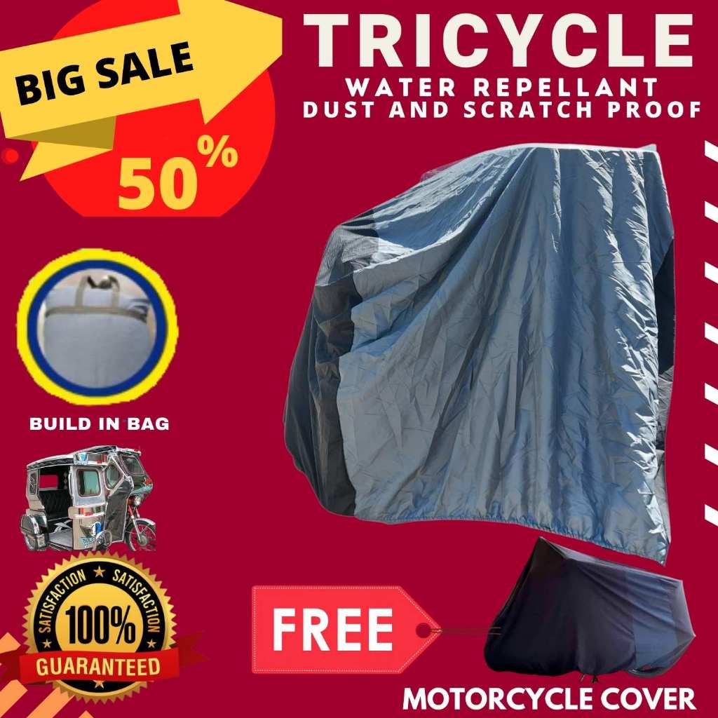 TRICYCLE COVER WATER REPELLANT WITH FREE MOTOR COVER | Shopee Philippines