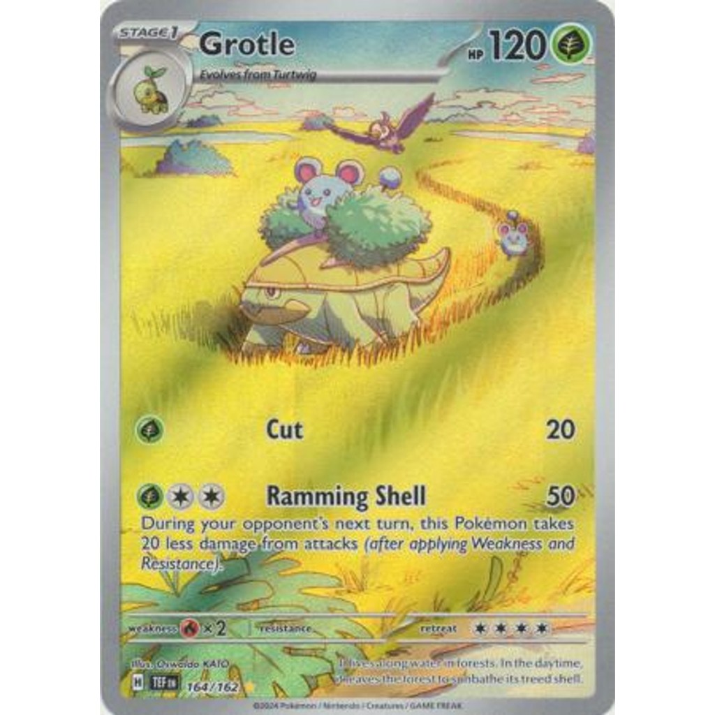 Pokemon TCG Grotle 164/162 Temporal Forces TEF Full Art Illustration ...